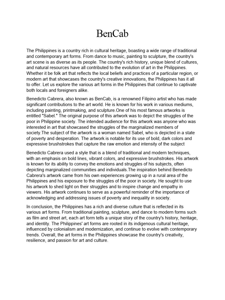 Ben Cab | PDF | Philippines | Paintings