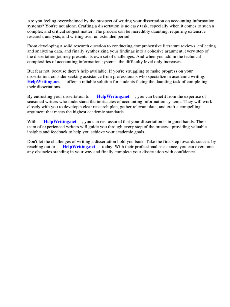 Dissertation On Accounting Information System | PDF | Thesis | Accounting