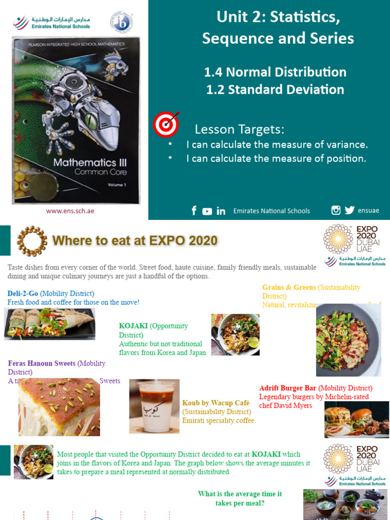 Block 3&4 - Lesson 1.2&1.4 Normal Distribution and Standard Deviation ...