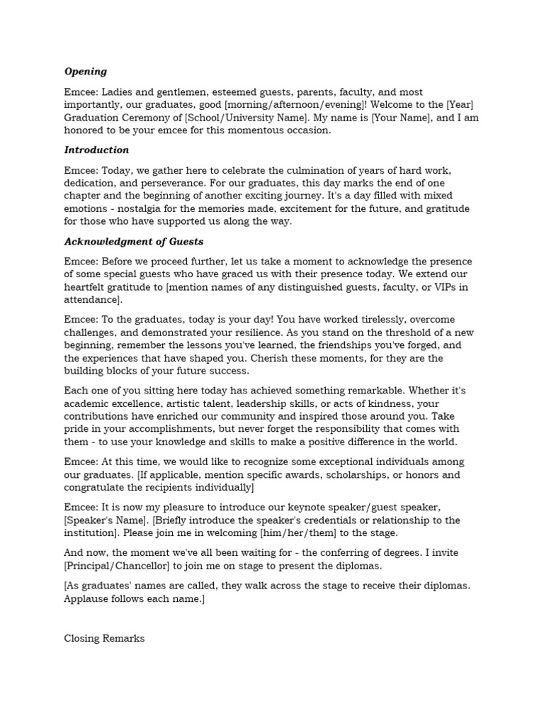 Emcee Script English | PDF | Psychology