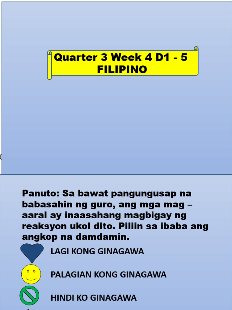 FILIPINO 6 PPT Q3 W4 Day 1-5 | PDF
