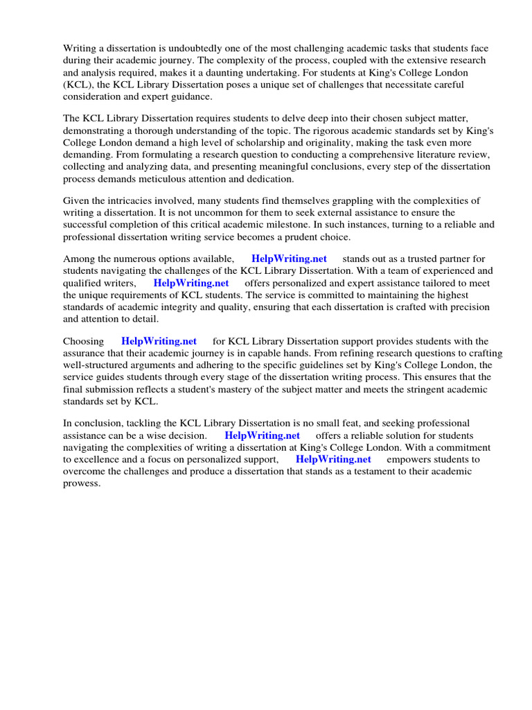 KCL Library Dissertation | PDF | Thesis | Libraries