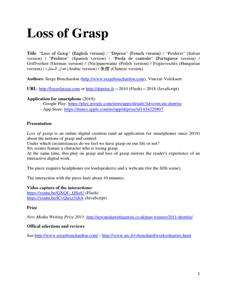 Loss of Grasp PDF | PDF | Cursor (User Interface) | Computing