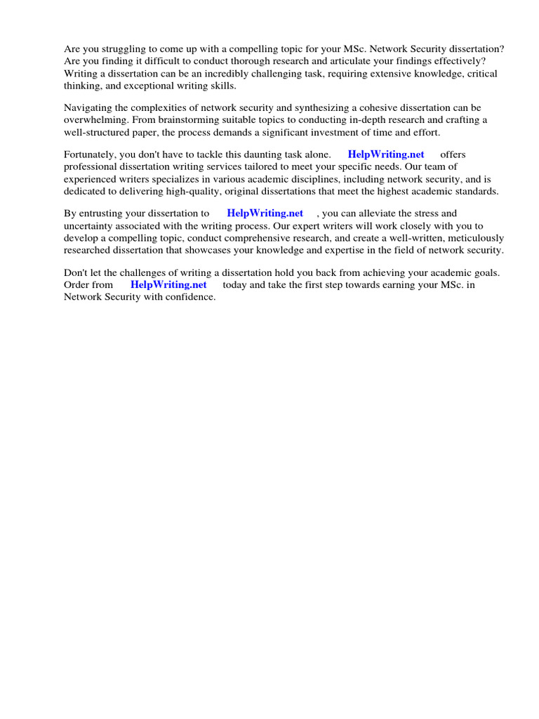 Msc. Network Security Dissertation Topics | PDF | Security | Computer Security