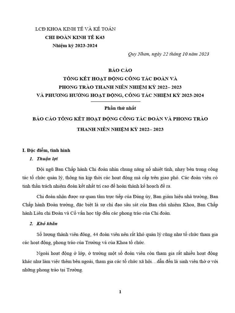 4.BÁO CÁO TK VÀ PHƯƠNG HƯỚNG KINH TẾ K43 | PDF