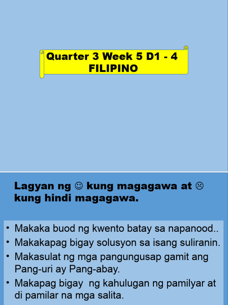 Filipino 6 Week 5 q3 | PDF
