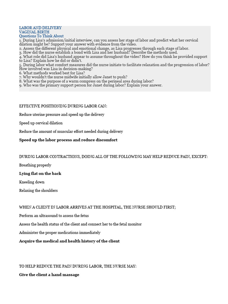 Labor and Delivery | PDF | Childbirth | Uterus