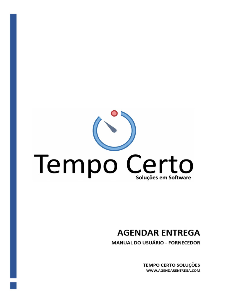 Tempo Certo - Manual Fornecedor | PDF | Recibo | Tempo