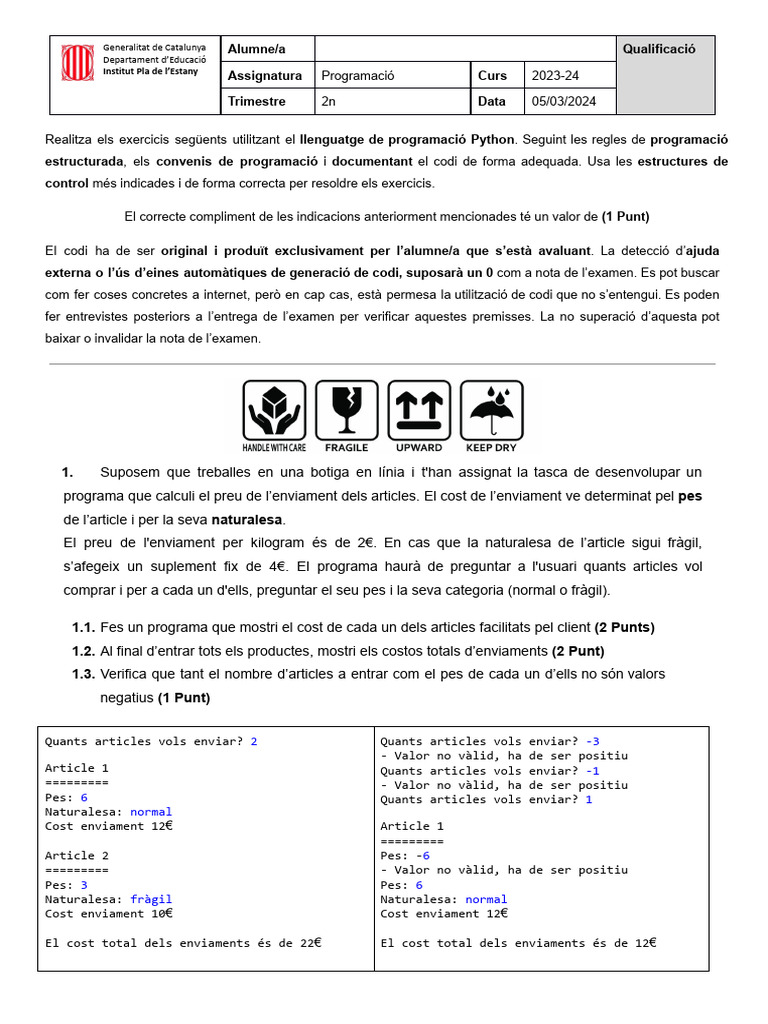 Examen 2n Trimestre v2 | PDF
