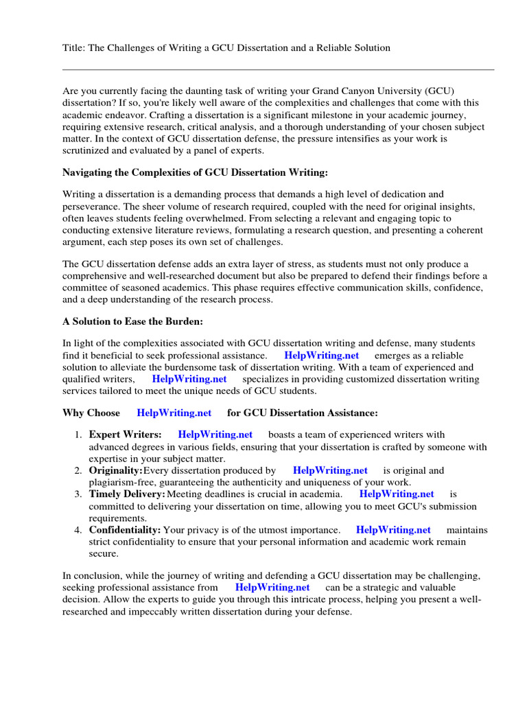 Gcu Dissertation Defense | PDF | Thesis | Information