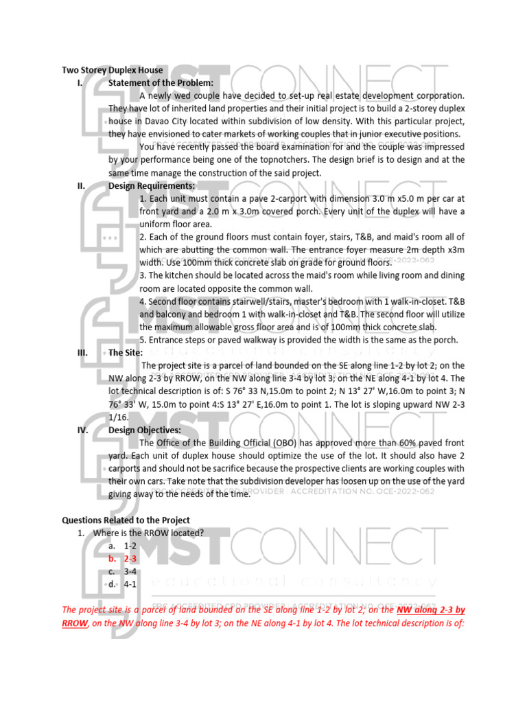 Two Storey Duplex House Project Plan | PDF | Stairs