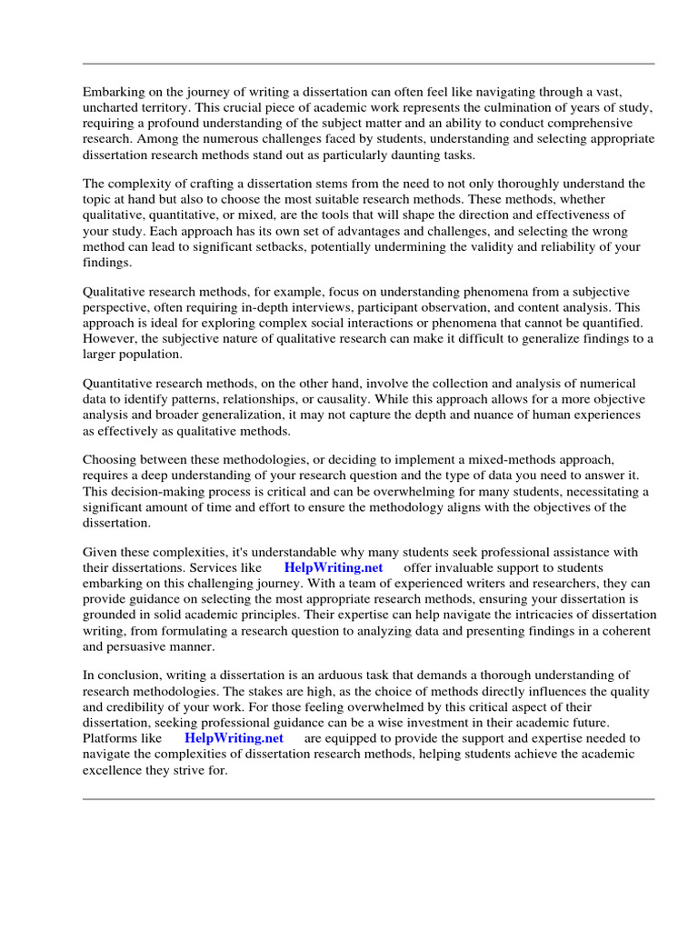 Dissertation Research Methods Introduction | PDF | Methodology | Scientific Method