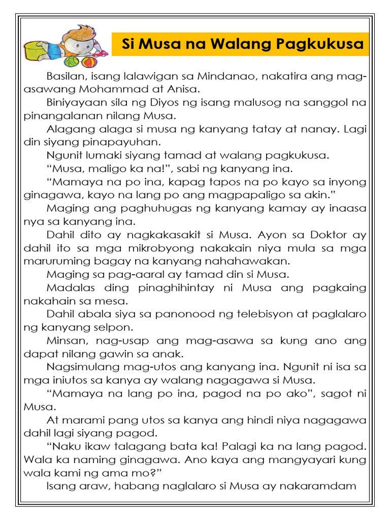 Si Musa Na Walang Pagkukusa Story | PDF