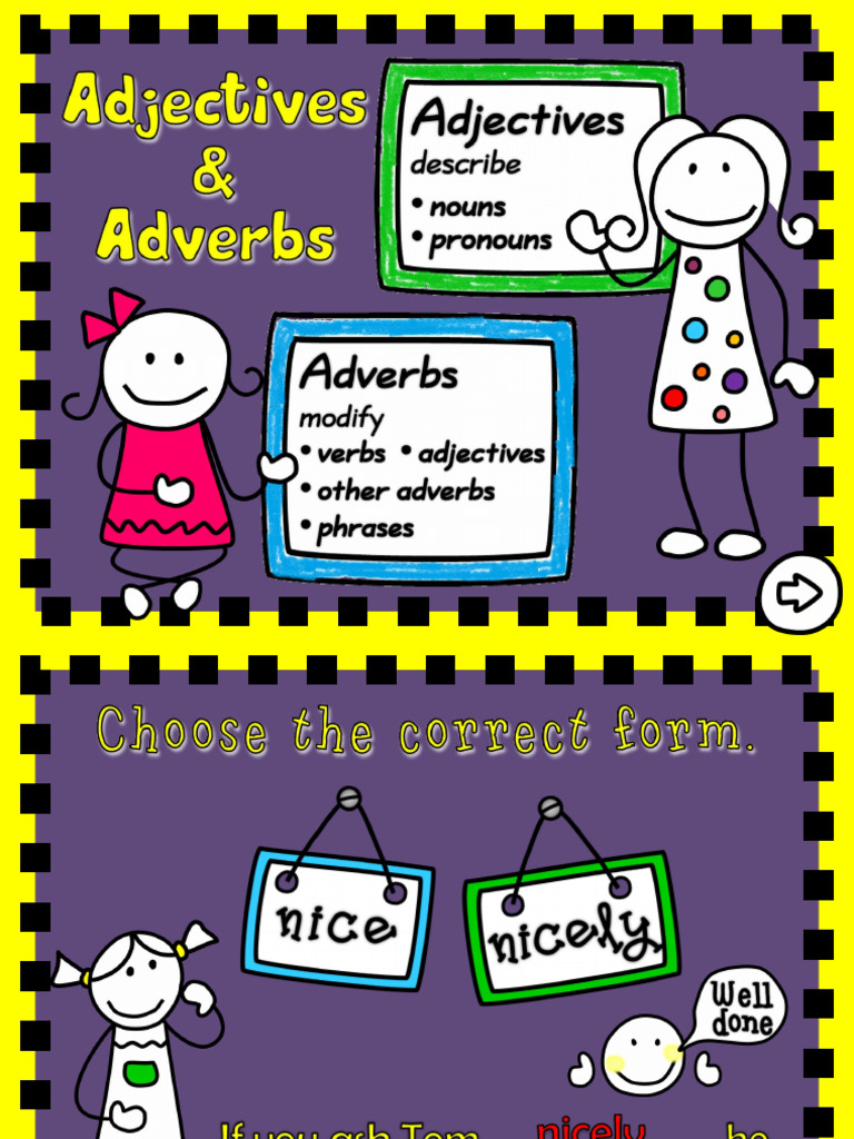 Adjectives and Adverbs Fun Activities Games Grammar Drills Grammar ...