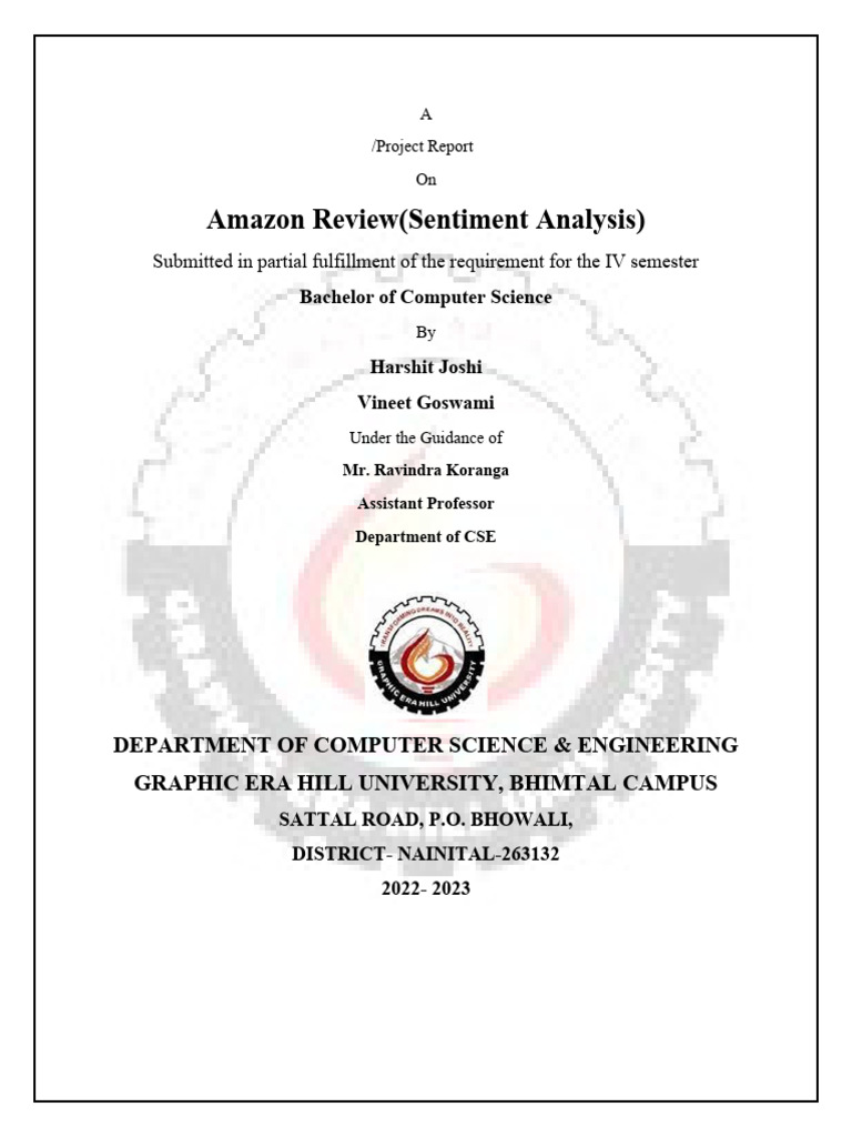 Project Report (Amazon Review (Sentiment Analysis) ) | PDF | Machine ...