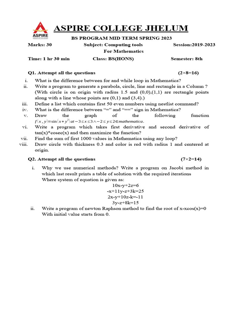 Computing Tools for Maths_paper | PDF