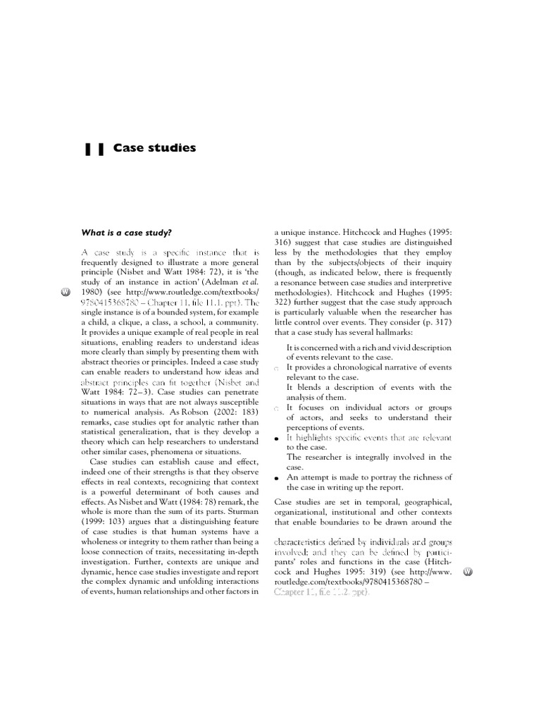 Cohen Manion CH 11 Case Study | PDF