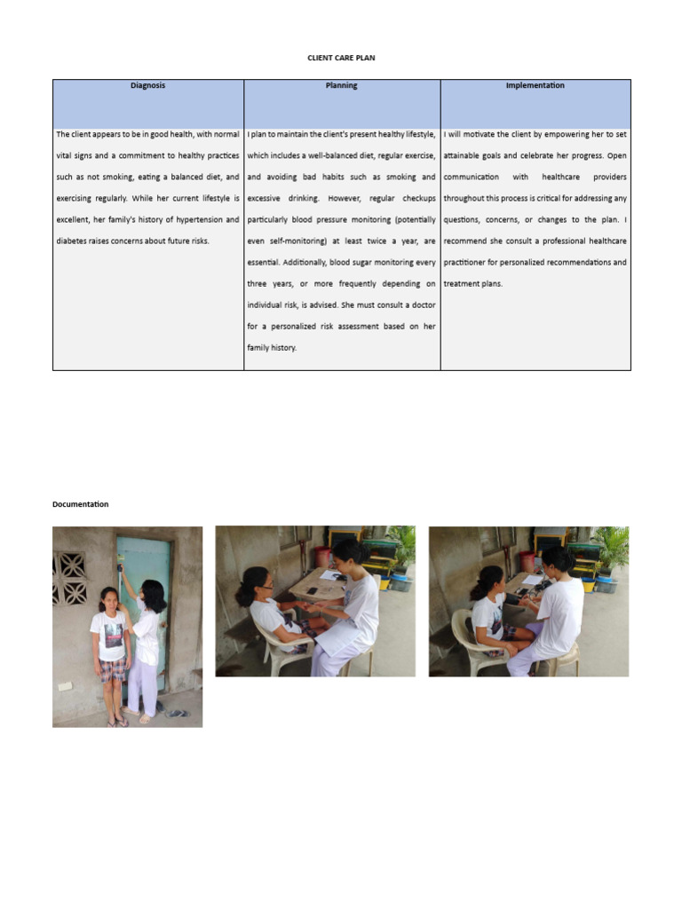Client Care Plan. | PDF | Healthy Diet | Hypertension