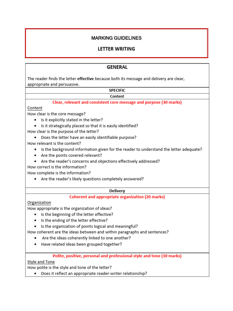 Marking Guidelines and Criteria - LW - Jan2011 | PDF | Verb | Word