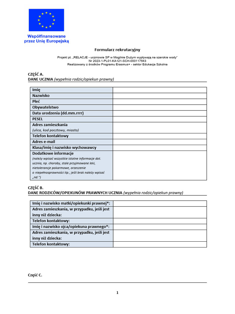 Formularz Rekrutacyjny | PDF
