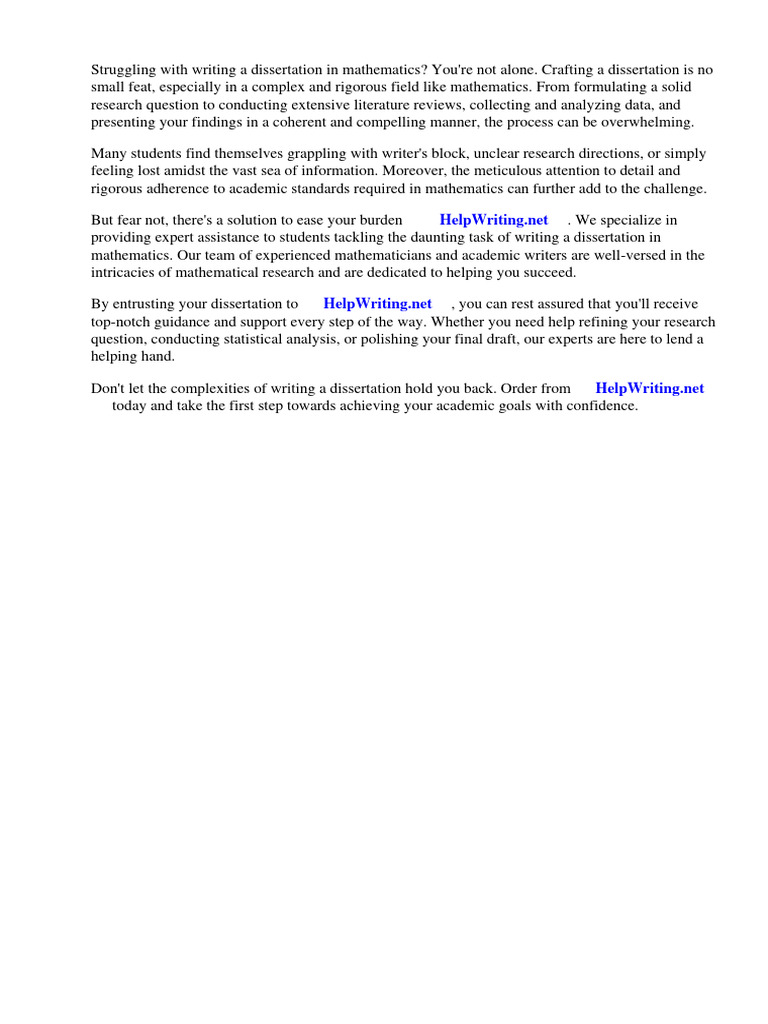 Dissertation Mathematics PDF | PDF | Thesis | Mathematics