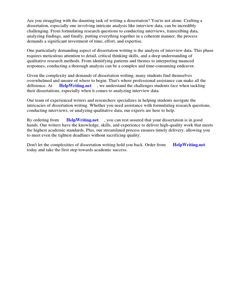 Dissertation Interview Analysis | PDF