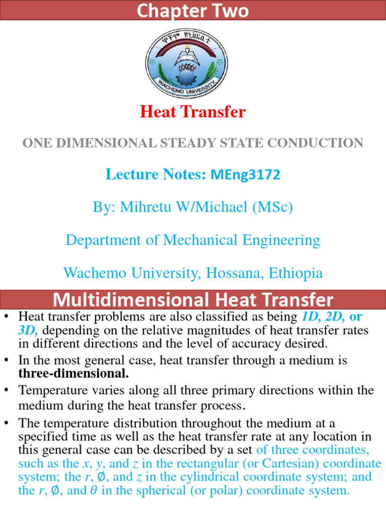 Heat Transfer Chapter Two PDF | PDF | Thermal Conduction | Heat Transfer
