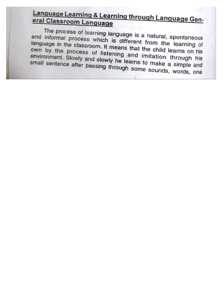 Learning Langauge and Learning Through Langauge | PDF