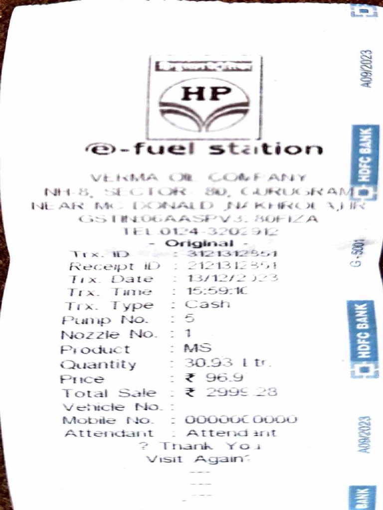 Petrol Bill Aug-Dec23 | PDF