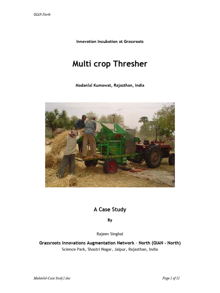 Design of Multi-Crop_Thresher-Case_Study | PDF | Belt (Mechanical)
