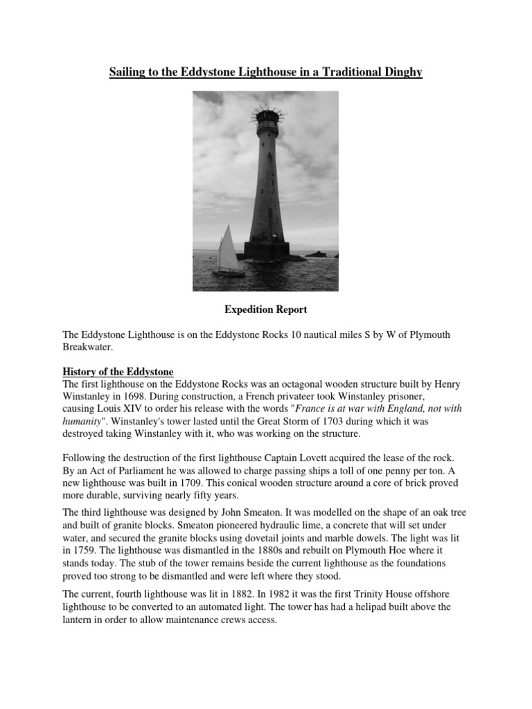Expedition Report Sailing A Dinghy To The Eddystone Lighthouse | PDF ...