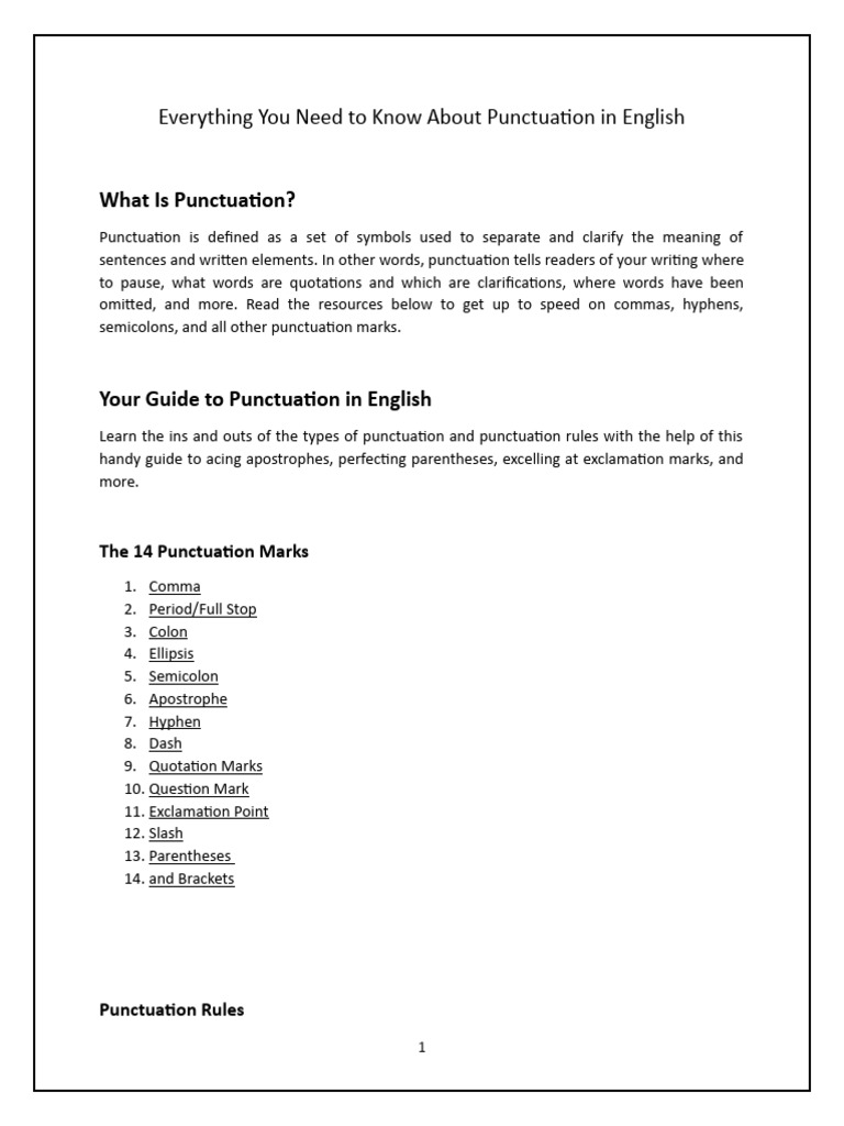 Essential Guide to English Punctuation | PDF | Ellipsis | Punctuation