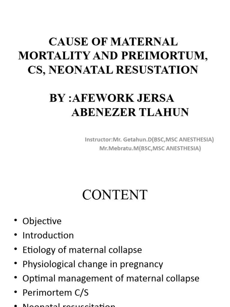 Semina On Maternal Collapse and Neonatal Resuscitation | Download Free PDF | Cardiopulmonary ...