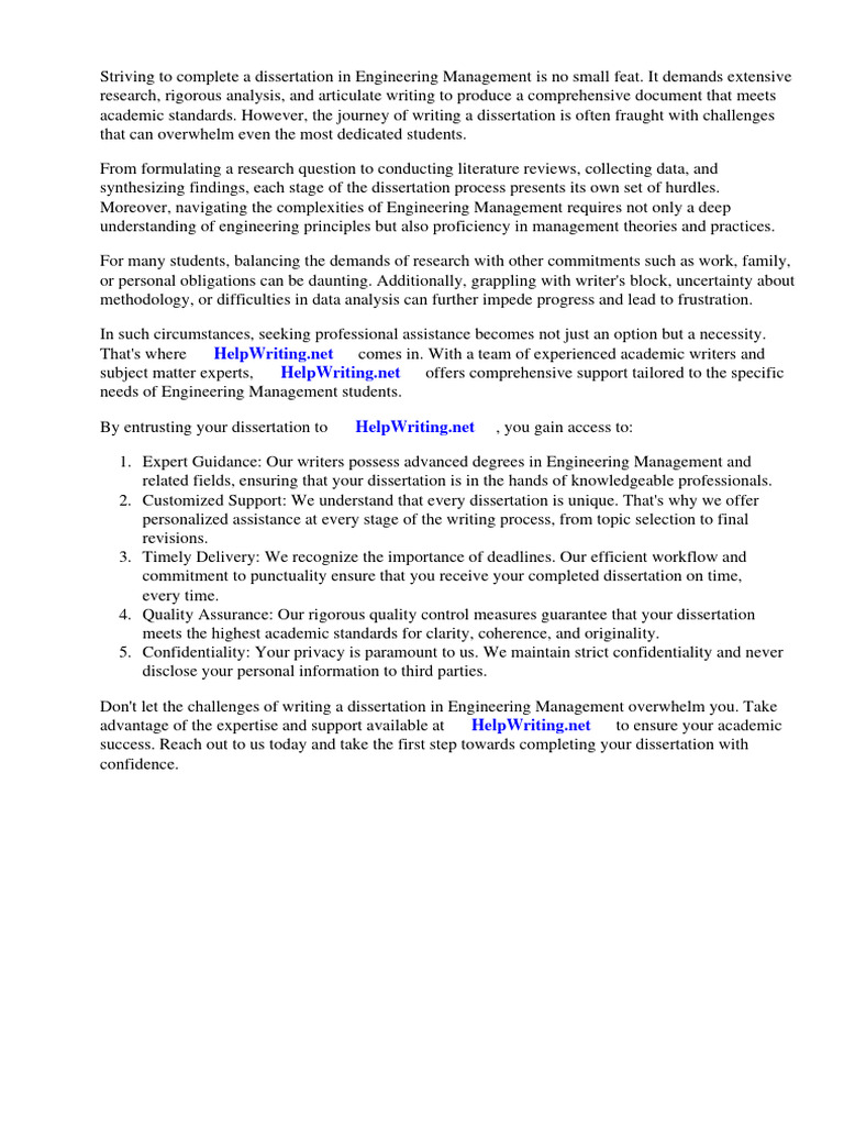 Dissertation Engineering Management | PDF | Engineering | Thesis