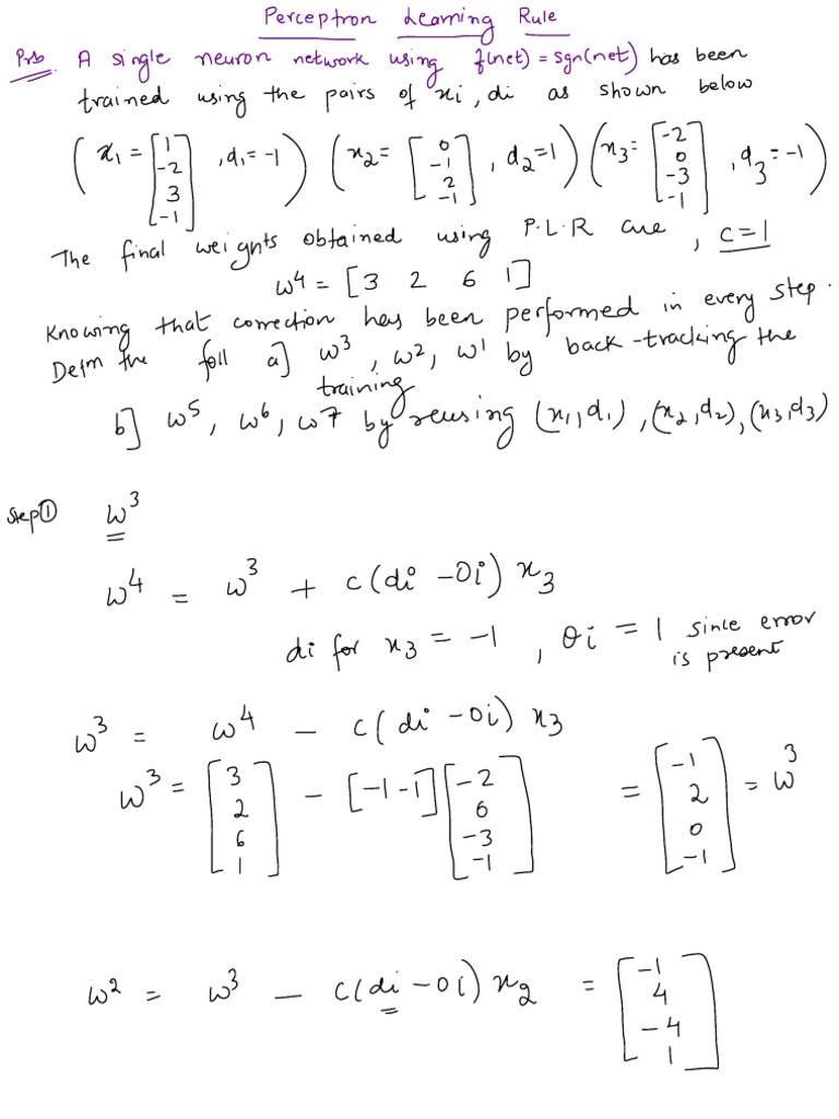 Perceptron Learning Rule PRB Back Tracking | PDF