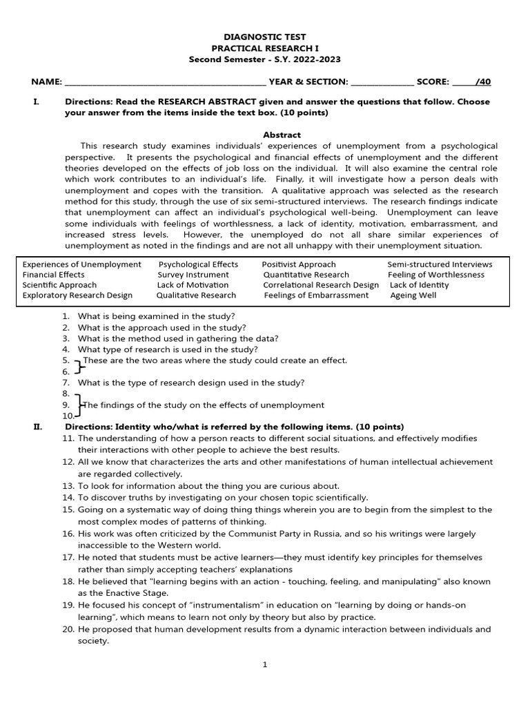 Practical Research 1 (1st) | PDF | Qualitative Research | Truth