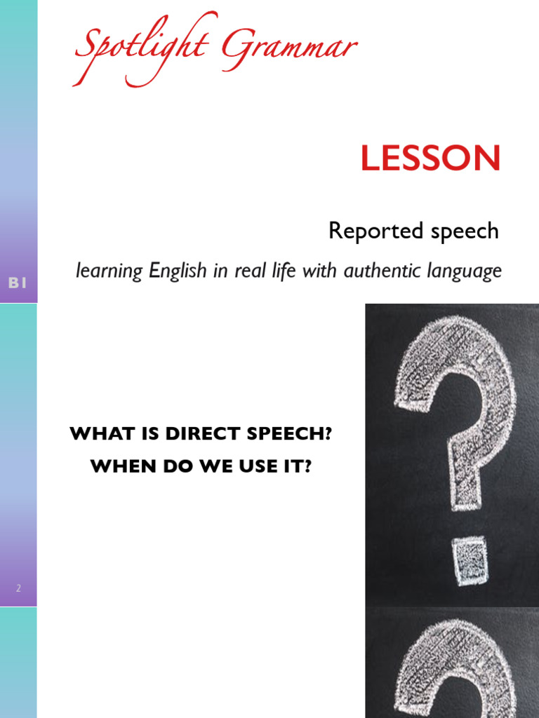 Grammar REPORTED SPEECH B1 | PDF | Linguistics