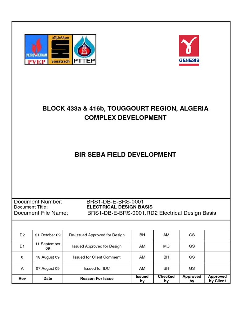 Electrical Design for Bir Seba Field | PDF | Insulator (Electricity ...