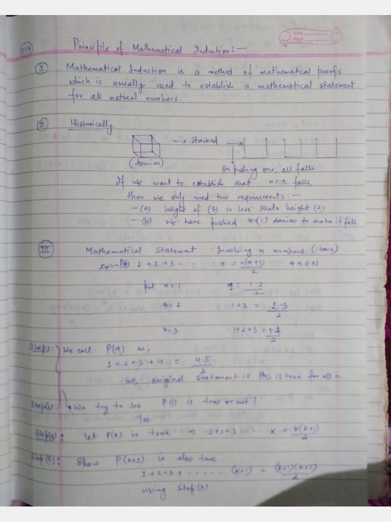 Principle of Mathematical Induction | PDF Principle of Mathematical Induction | PDF