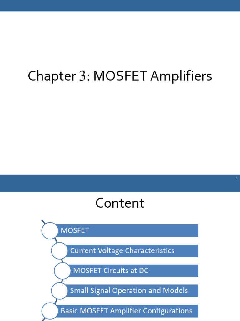 Chapter - 3 MOSFET Amplifiers | PDF | Field Effect Transistor | Mosfet