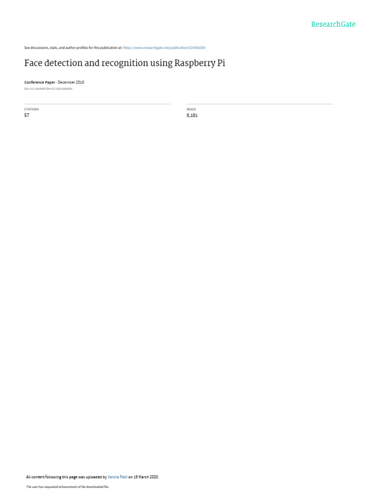 Raspberry Pi Face Detection System | PDF | Raspberry Pi | Principal ...