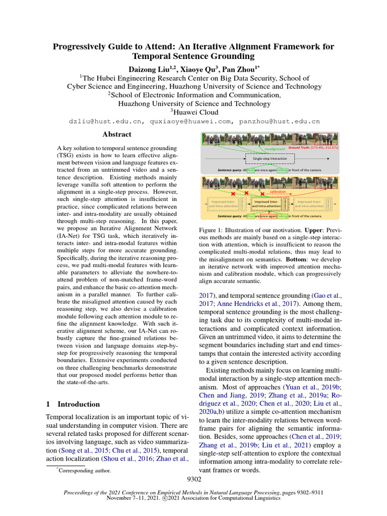An Iterative Alignment Framework For Temporal Sentence Grounding | PDF | Attention | Cognitive ...