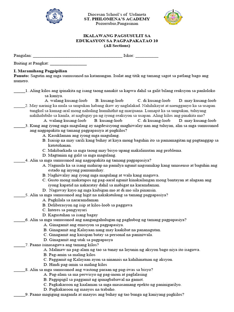 Esp Test Question 2ND | PDF