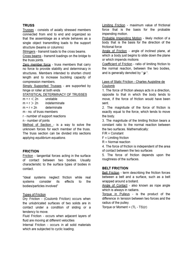 SRB Terms | PDF | Friction | Force