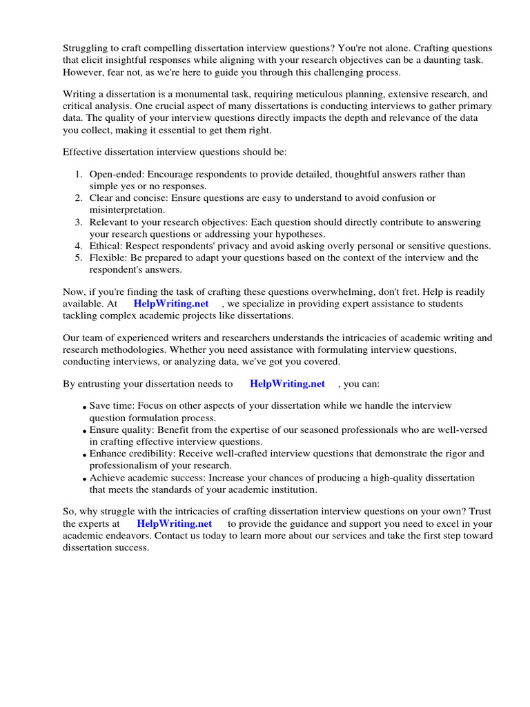 Dissertation Interview Help | PDF | Qualitative Research | Job Interview