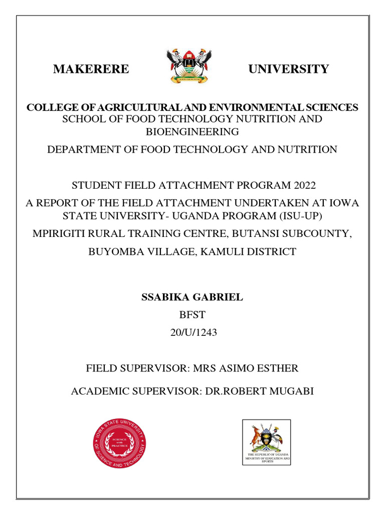 Ssabika Gabriel Makerere University Inte-1 | PDF | Cereals | Grain