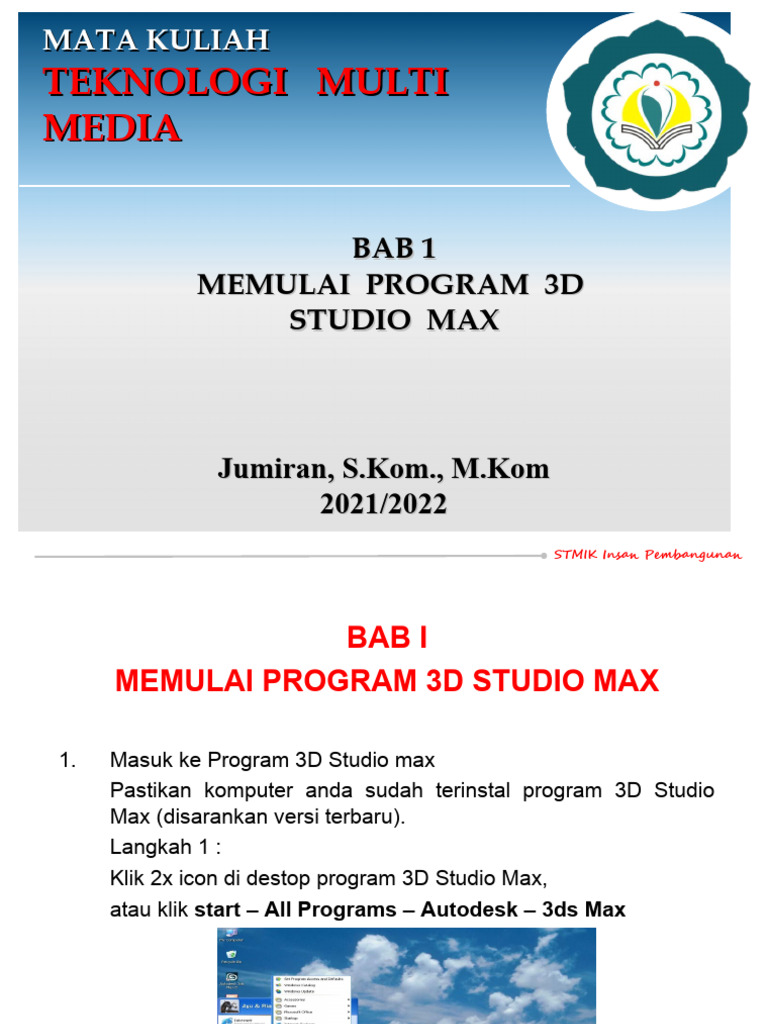 2 - Memulai Program 3D Studio Max (Autosaved) | PDF