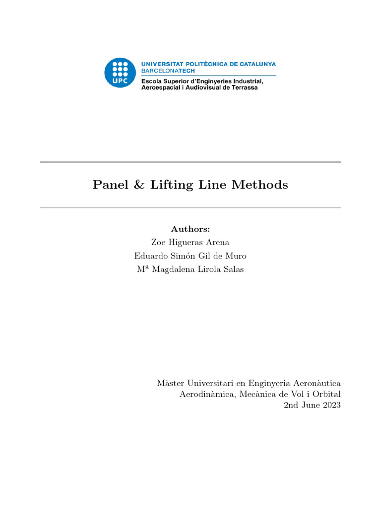 Panel Lifting Line Methods AERO | PDF | Lift (Force) | Airfoil