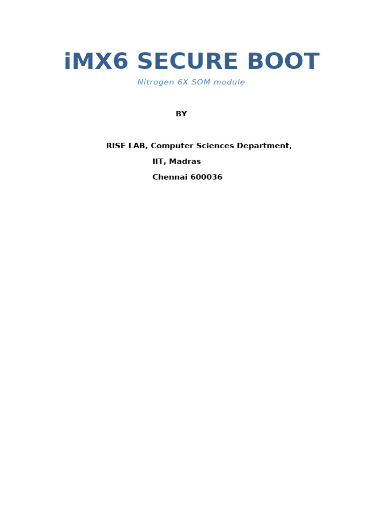 iMX6 Secure Boot Guide | PDF | Booting | Flash Memory