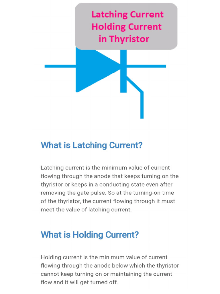 SCR Latching Current - Holding Current | PDF